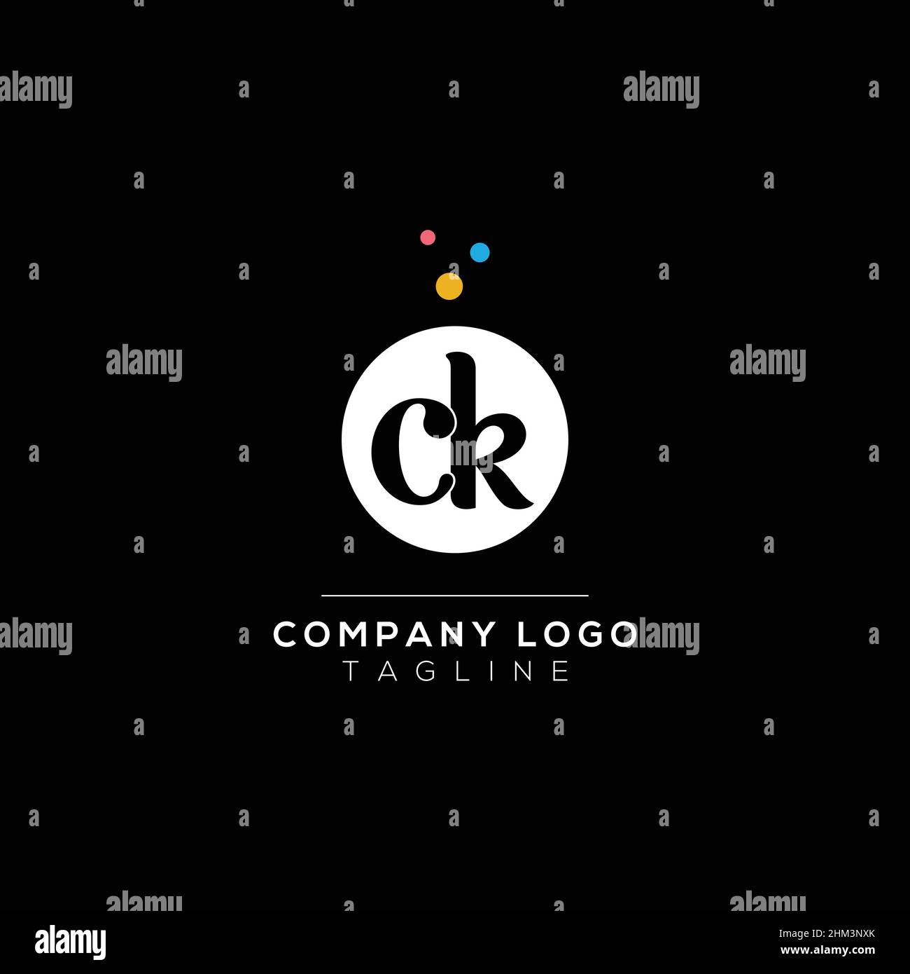 CK Initial Letter Design Vector with bubble Dots. Vector Lettering ...
