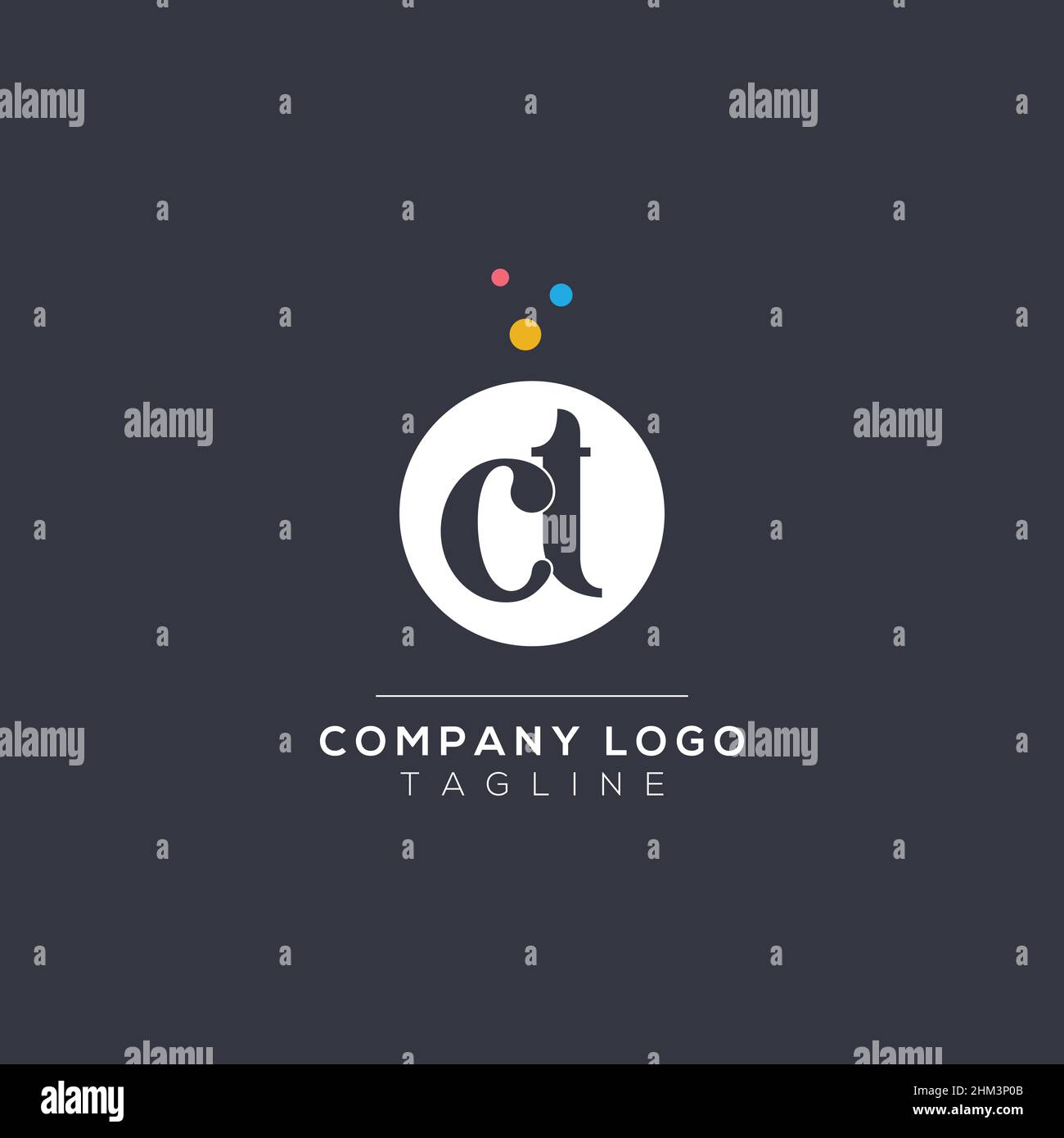 CT Initial Letter Design Vector with bubble Dots. Vector Lettering ...