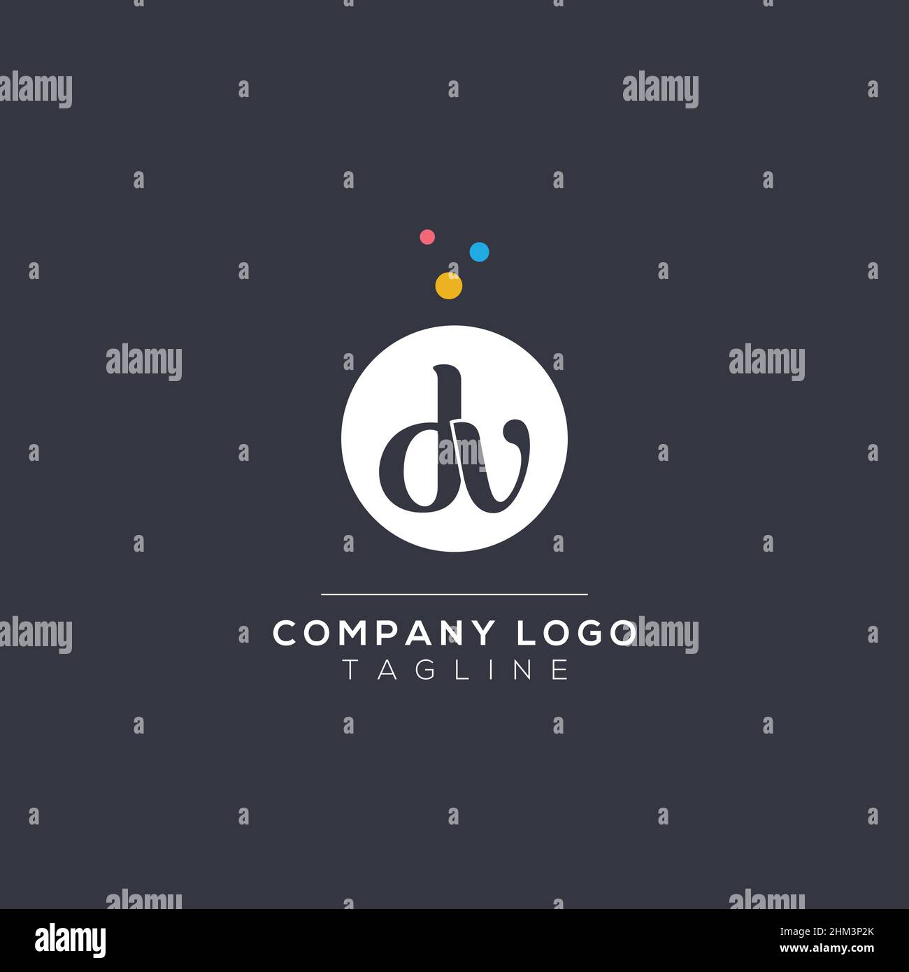 DV Initial Letter Design Vector with bubble Dots. Vector Lettering ...