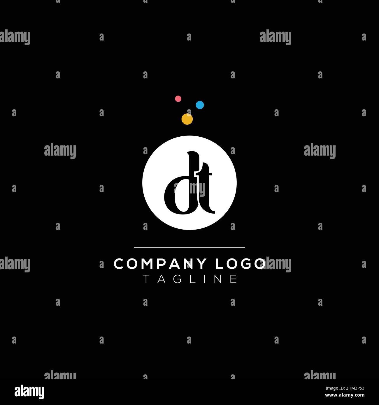 DT Initial Letter Design Vector with bubble Dots. Vector Lettering ...