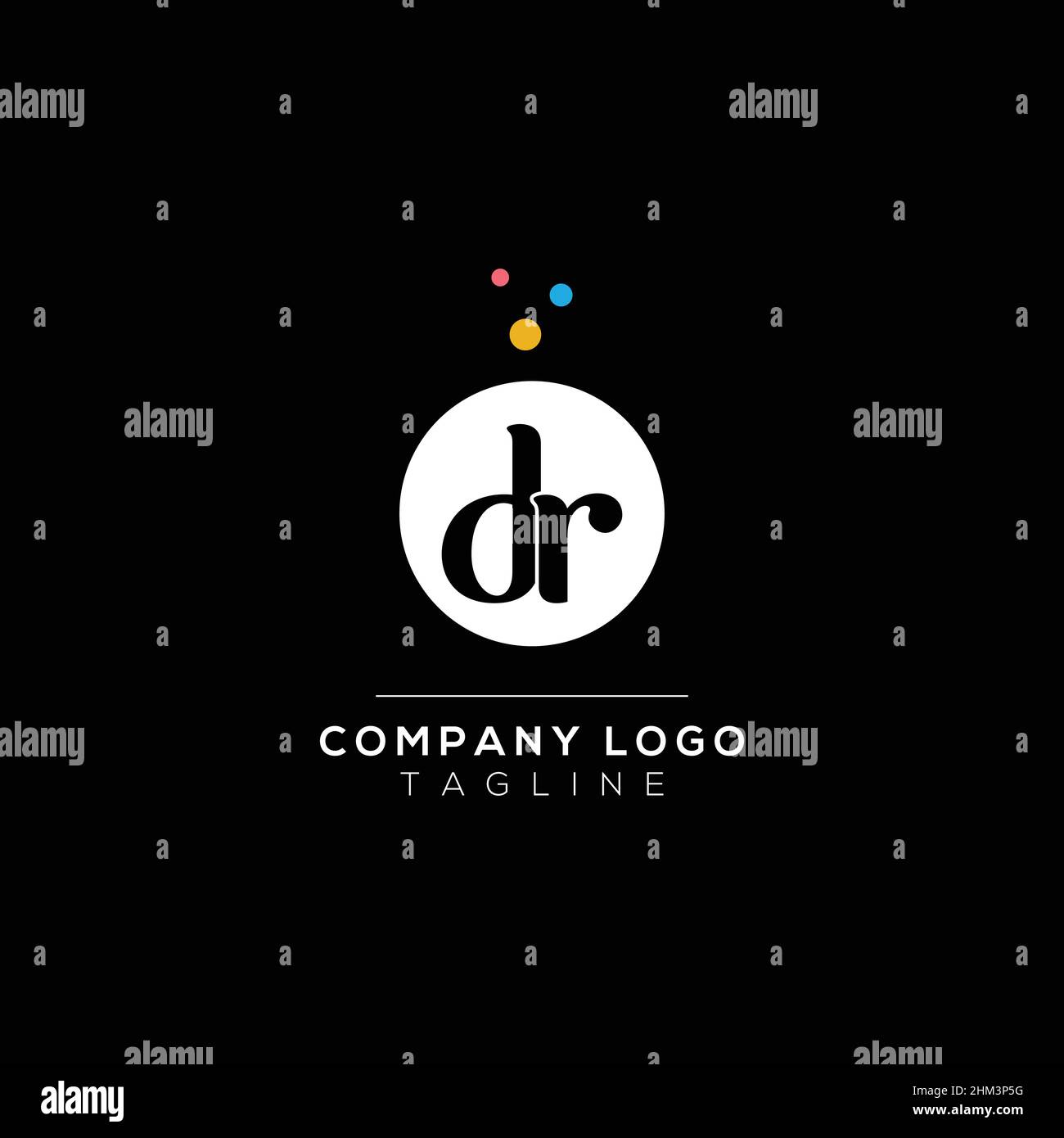 DR Initial Letter Design Vector with bubble Dots. Vector Lettering ...