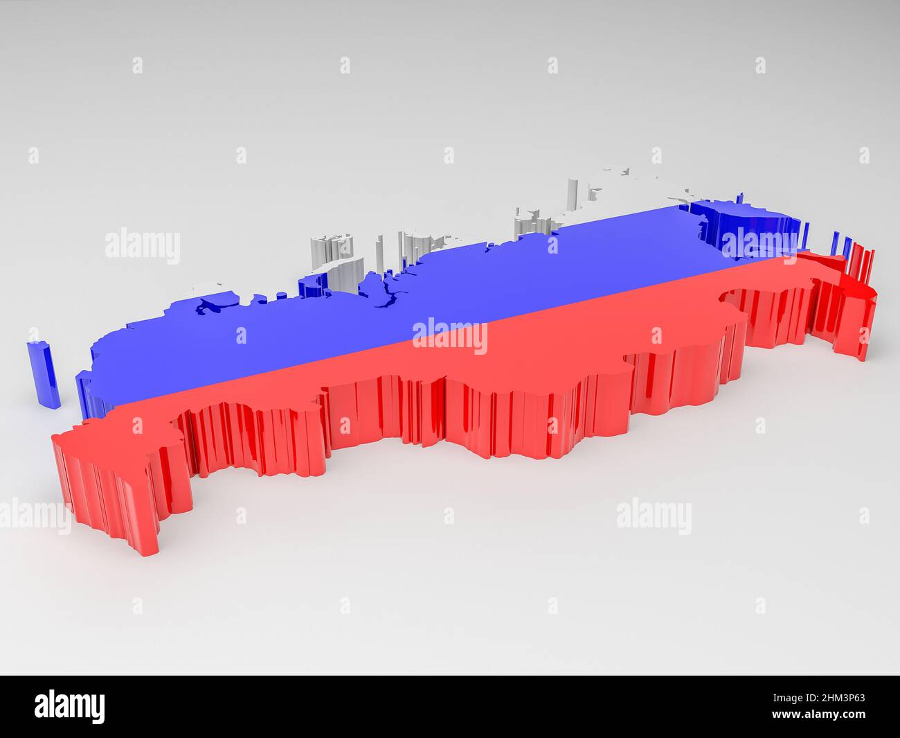 Map of Russia with Russian flag on white background Stock Photo - Alamy