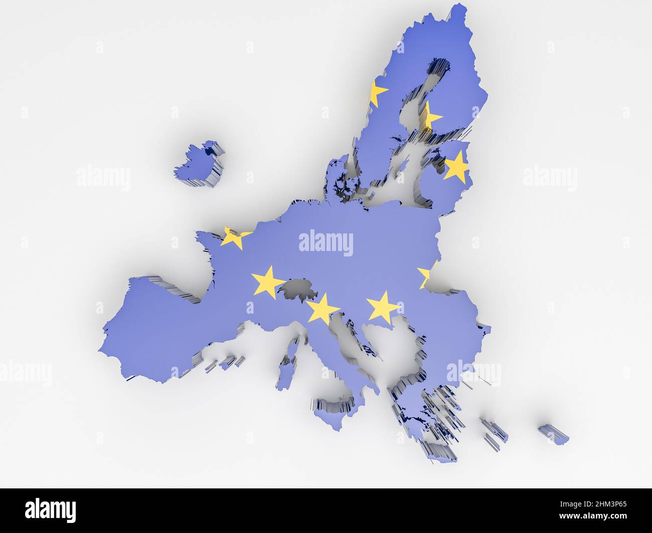 European Union map with European flag on white background Stock Photo ...