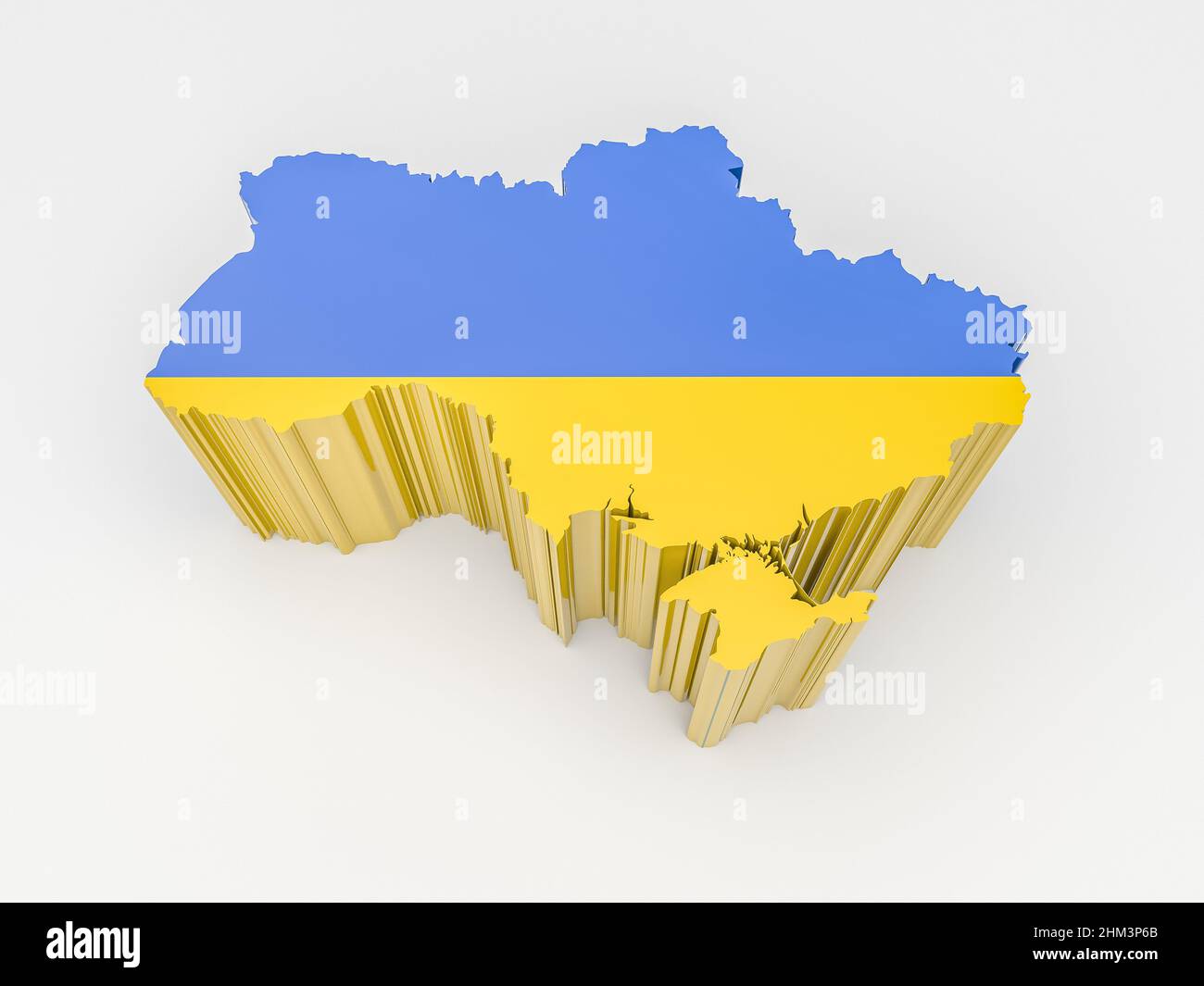 Ukraine map with Ukrainian flag on white background Stock Photo - Alamy