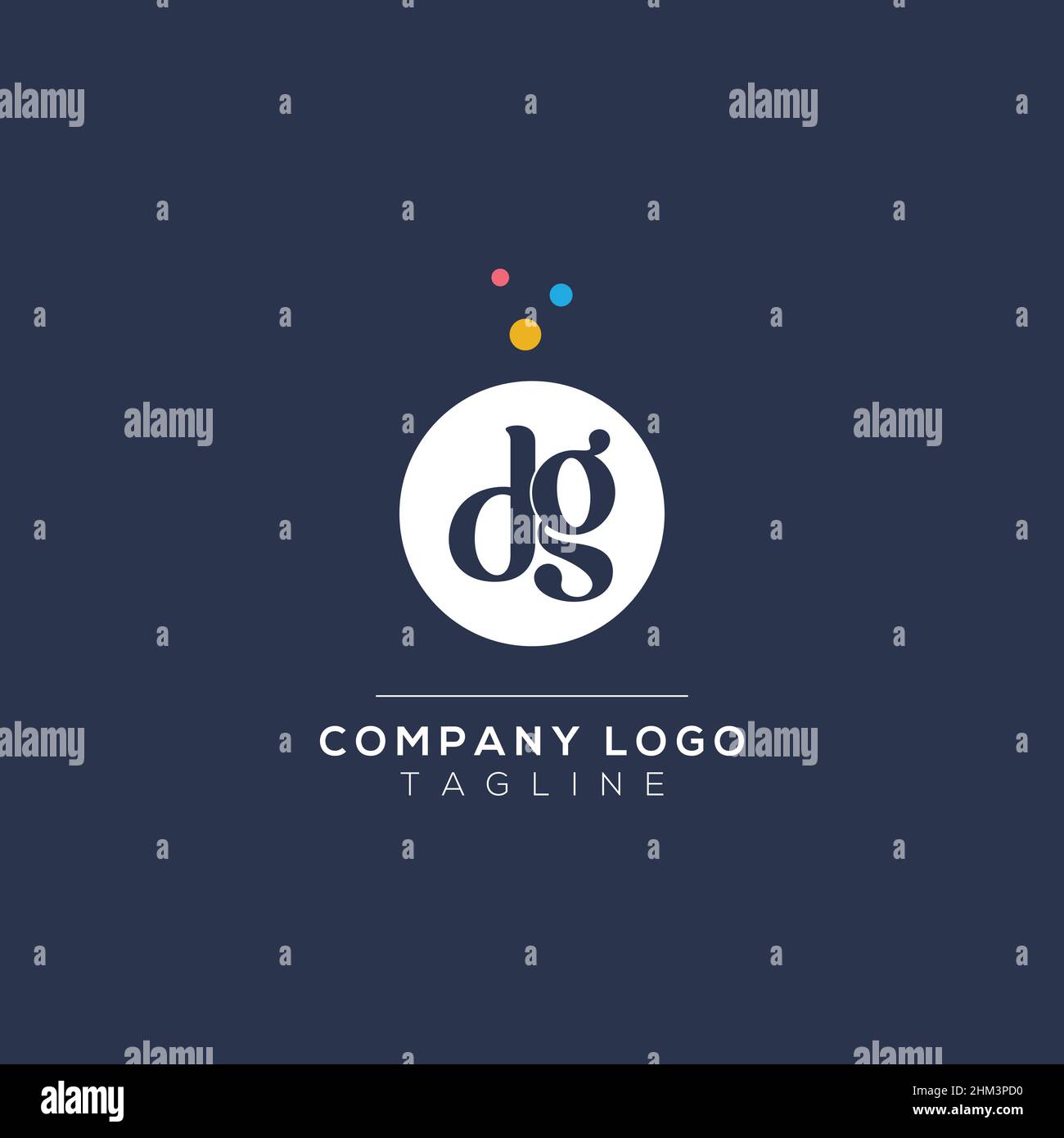 DG Initial Letter Design Vector with bubble Dots. Vector Lettering ...