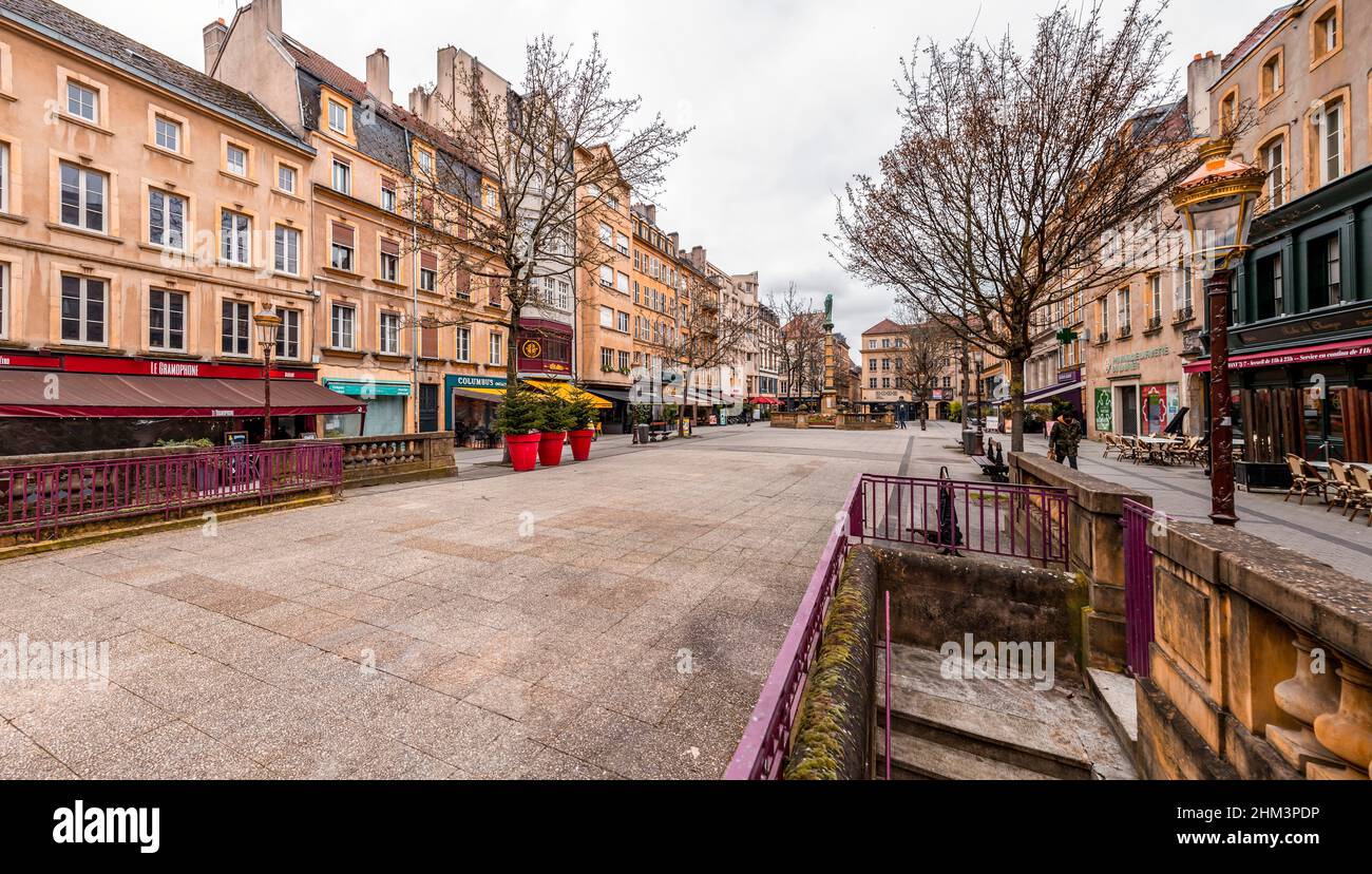 Metz, France - January 23, 2022: View from Saint Jacques Square in Metz ...
