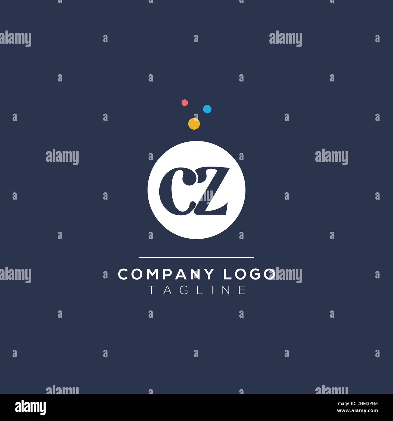 CZ Initial Letter Design Vector with bubble Dots. Vector Lettering ...