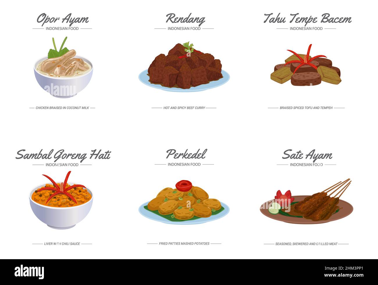 Indonesian food set collection Stock Vector Image & Art - Alamy