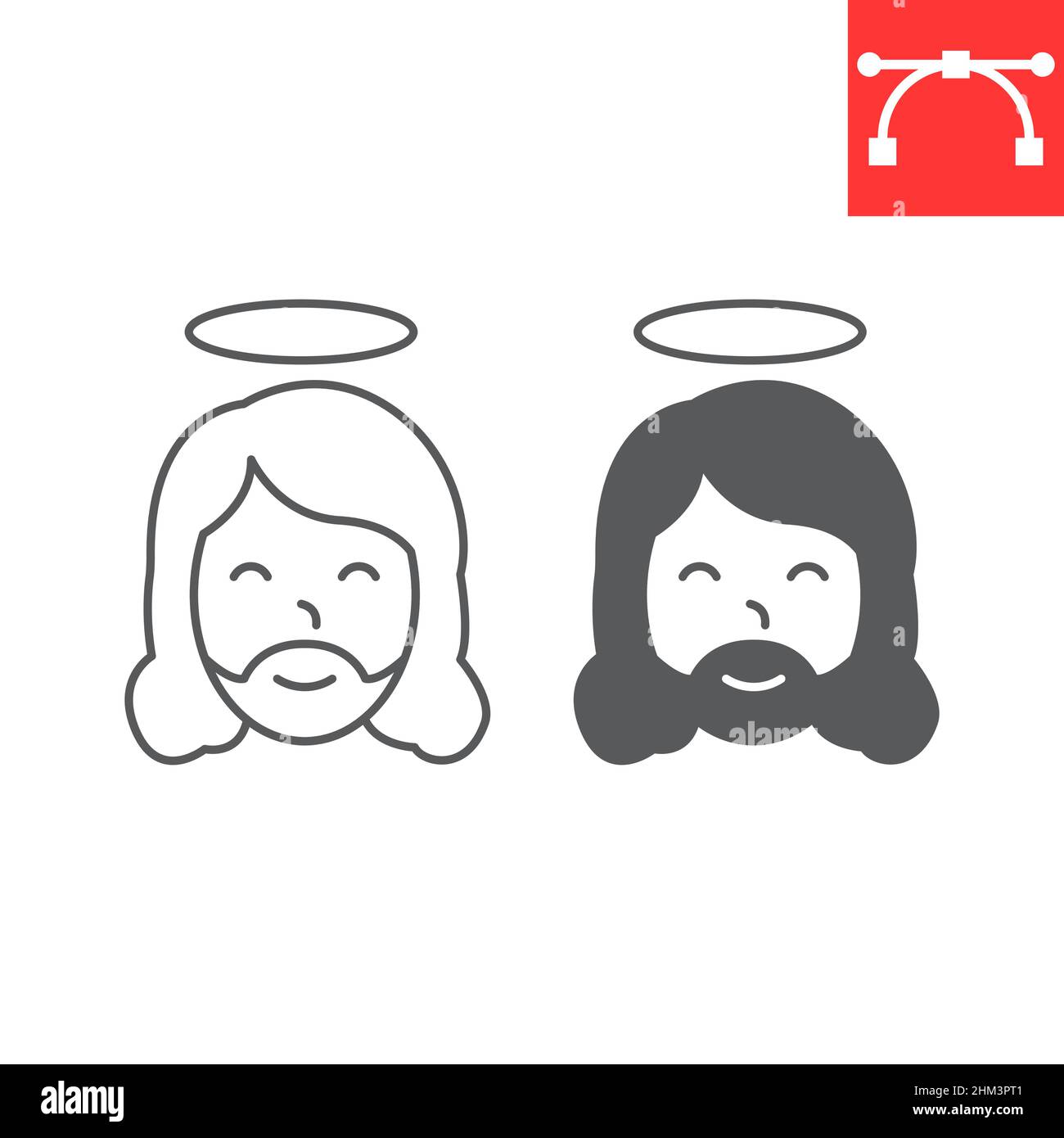 Jesus christ line and glyph icon, religious and easter, jesus vector ...