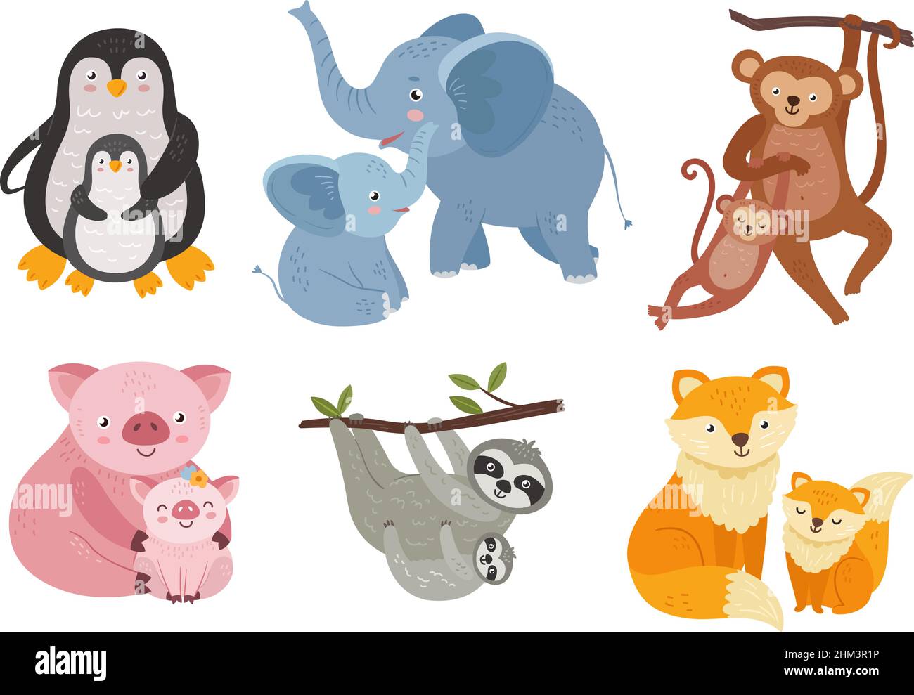 Fox mom and kit Stock Vector Images - Alamy