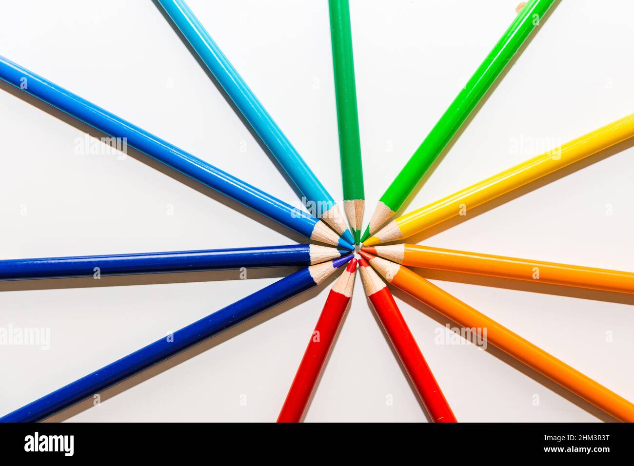 Rainbow Colored Pencil Star Shaped Stock Photo - Alamy