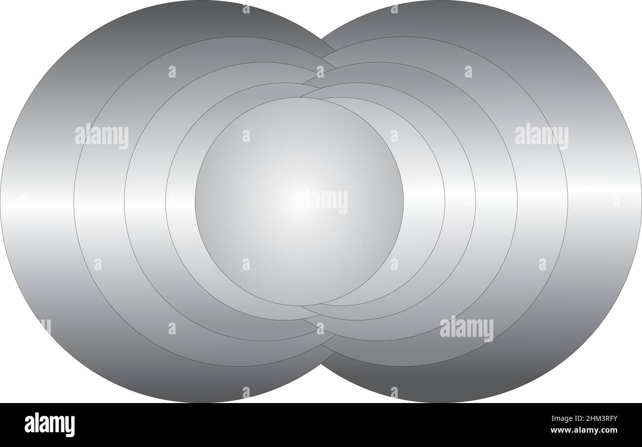 A graphic showing an object resulting from scaling, connecting circles ...