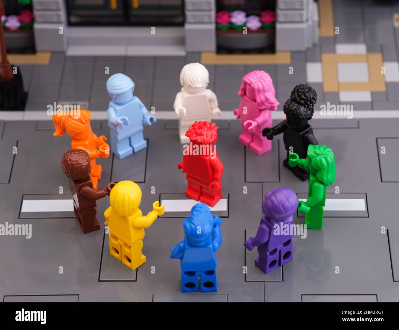 Tambov, Russian Federation - February 01, 2022 Ten monochrome colorful ...