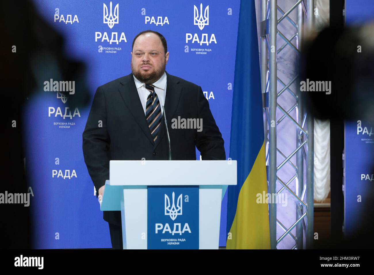 KYIV, UKRAINE - FEBRUARY 7, 2022 - Ukrainian Speaker Ruslan Stefanchuk ...