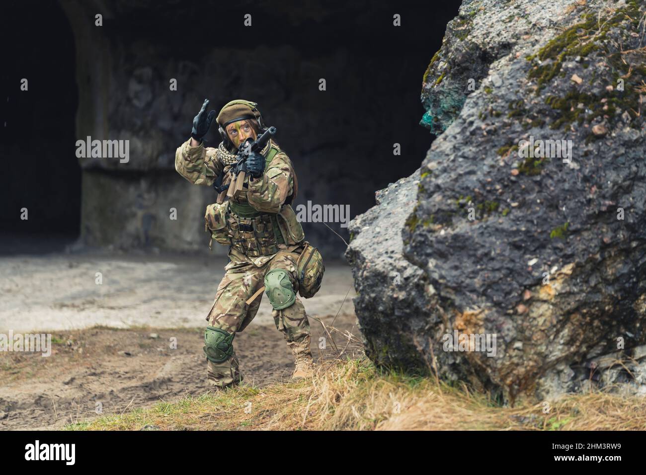 Lady Lieutenant giving comman signs to regiment team . High quality ...