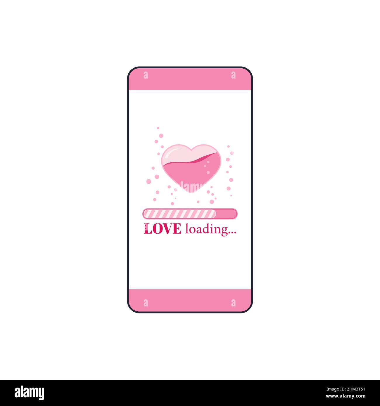 Love countdown loading bar with heart and fizzing air bubbles on ...