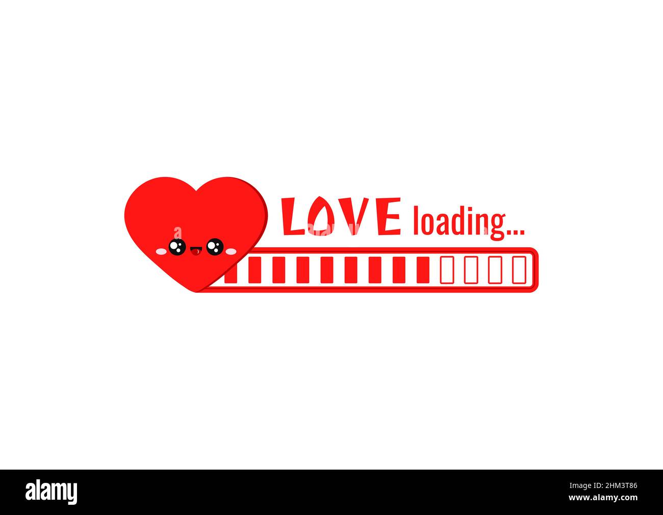 Love countdown bar with happy heart cartoon character Stock Vector ...