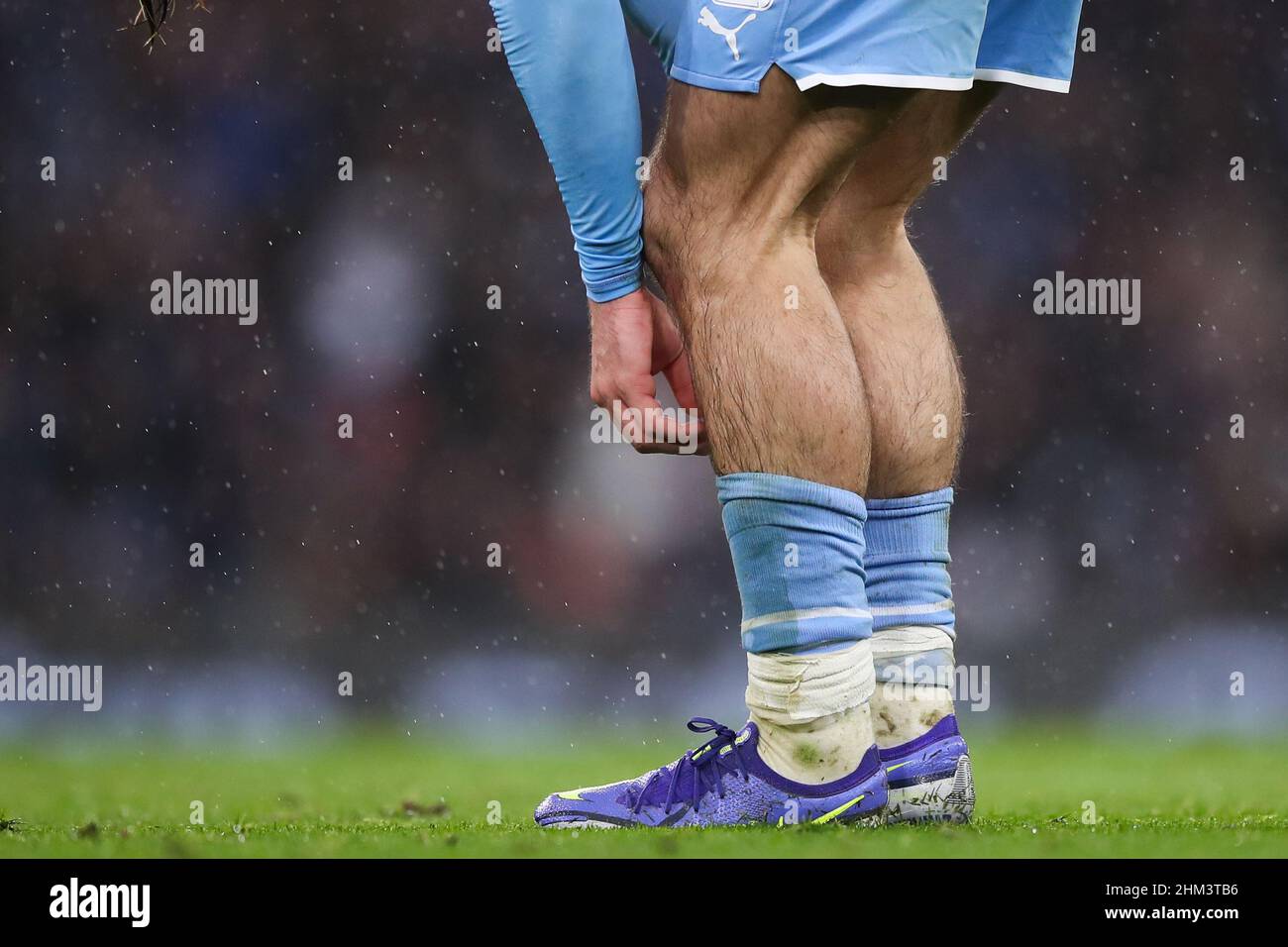 The calves of Manchester City's Jack Grealish during the Emirates FA ...