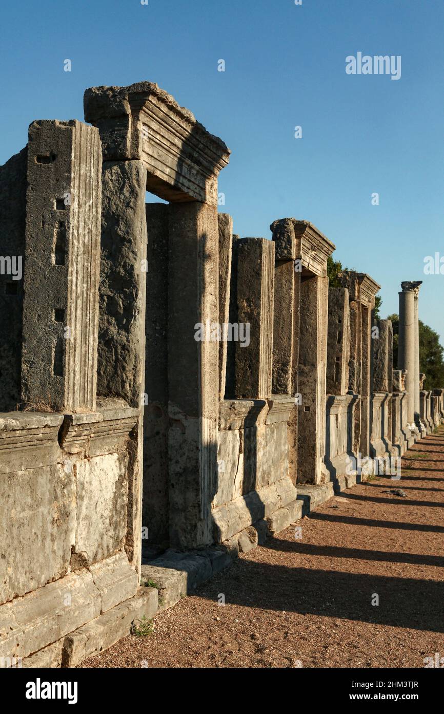Aksu, Antalya, Turkey - July 06 2016: Agora in Perge ancient city Stock ...
