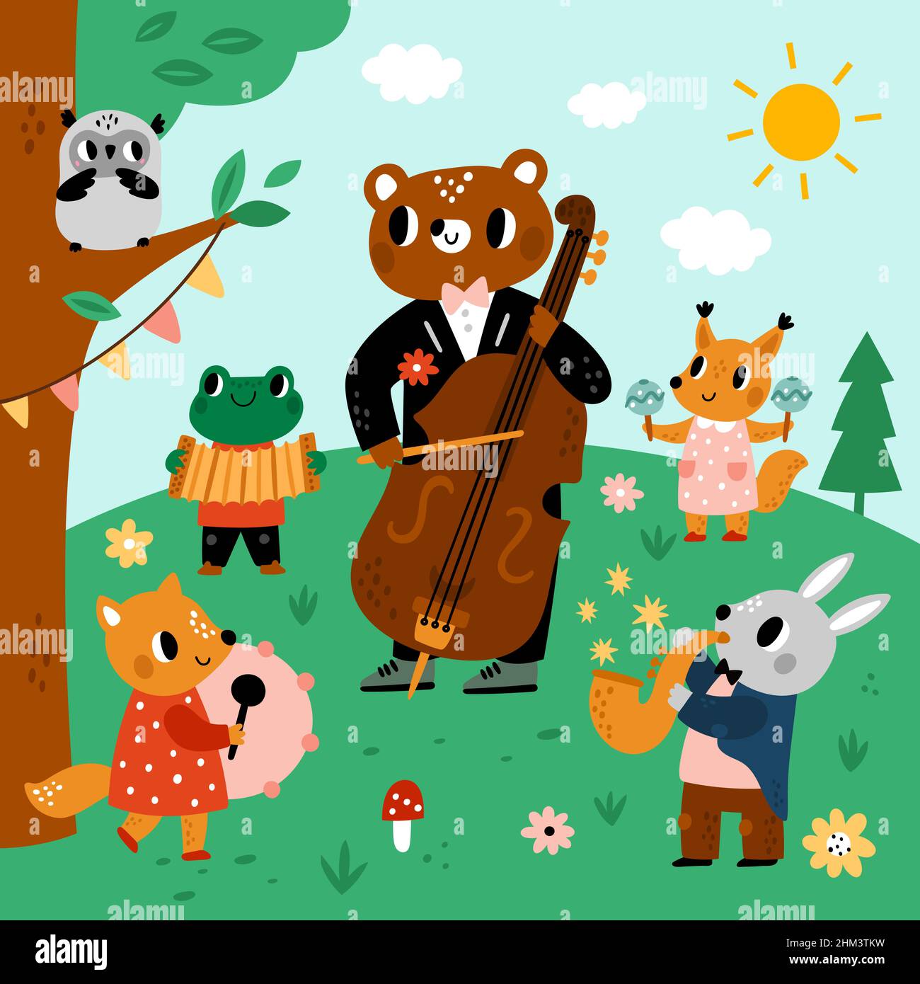 Animal musicians Stock Vector Images - Alamy