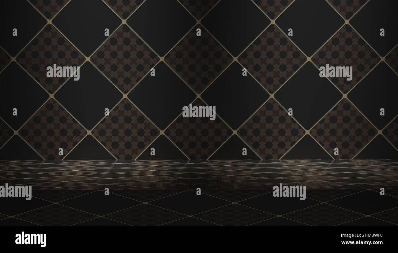 Empty black and browm tiles top mock up display or montage products ...