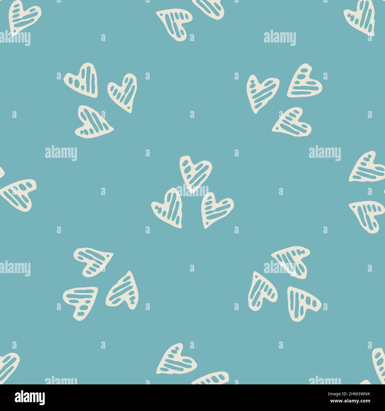 Gender neutral love heart seamless vector background. Simple whimsical ...
