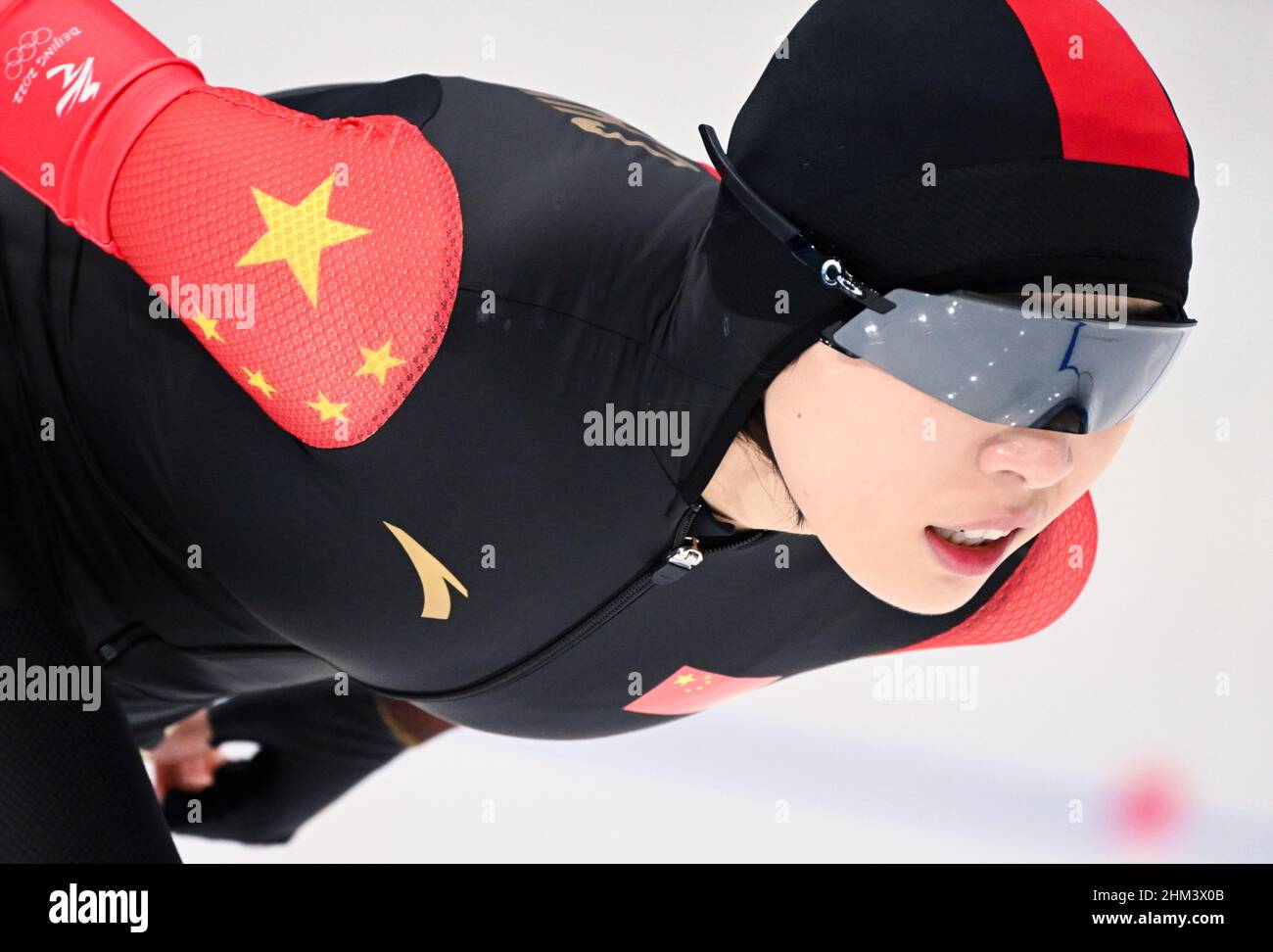 Beijing, China. 7th Feb, 2022. Ahenaer Adake of China competes during ...