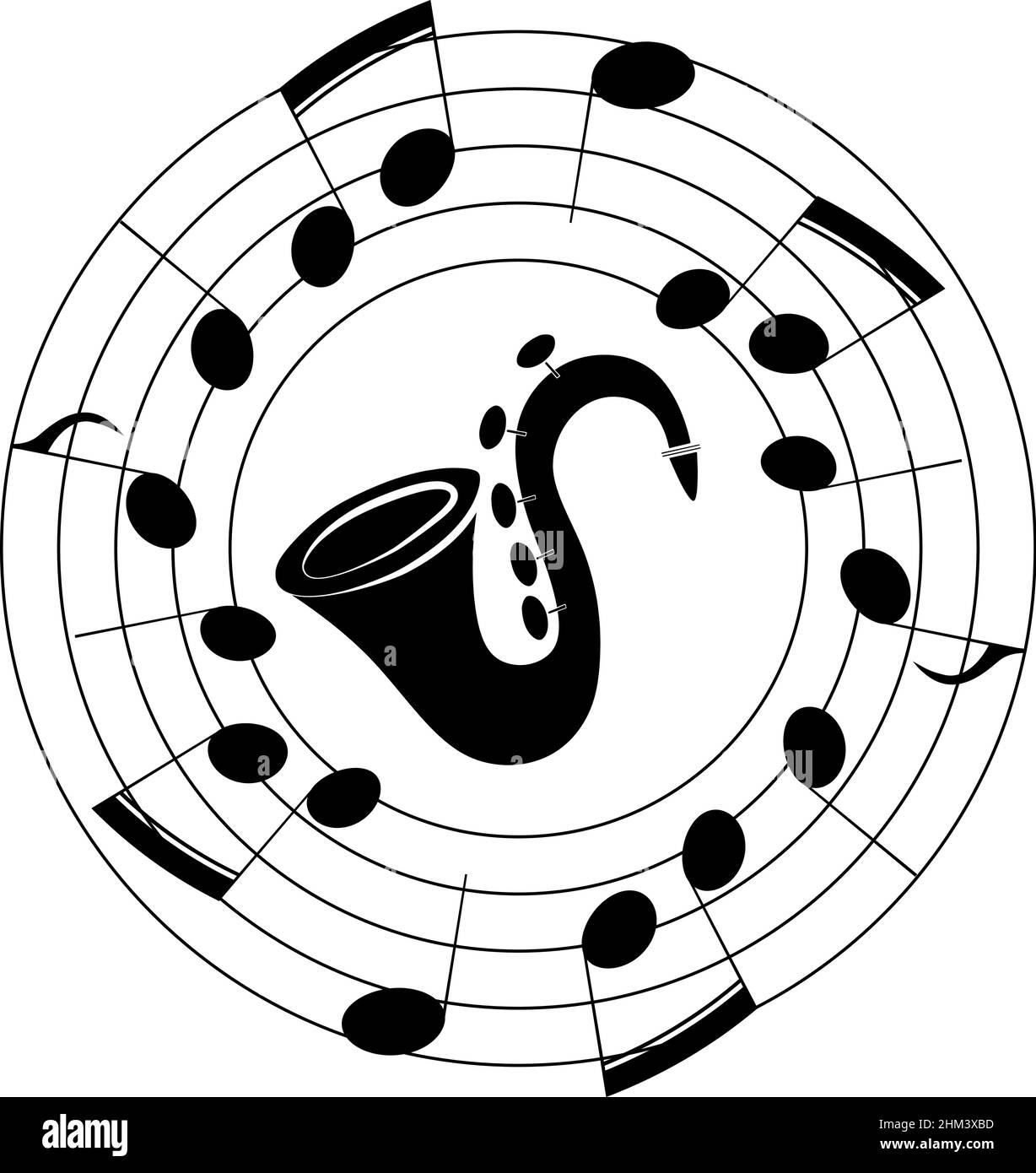 Saxophone and musical circle on a white background. Musical poster for ...