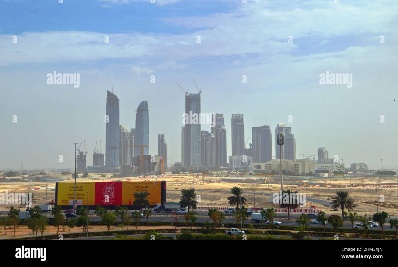 Dubai, United Arab Emirates - January 15, 2022: View on new buildings ...