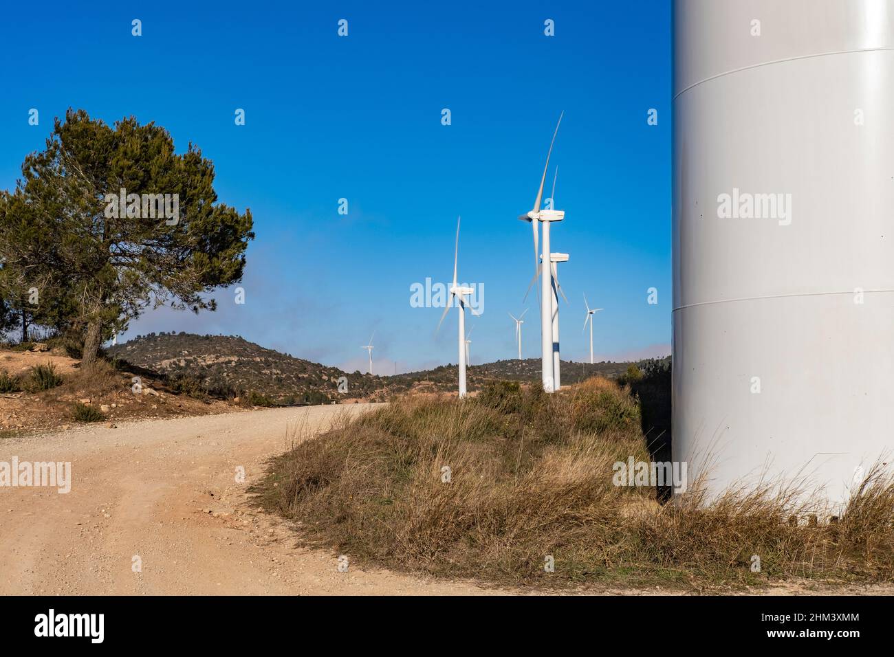 wind turbines in rural area in Spain Stock Photo - Alamy