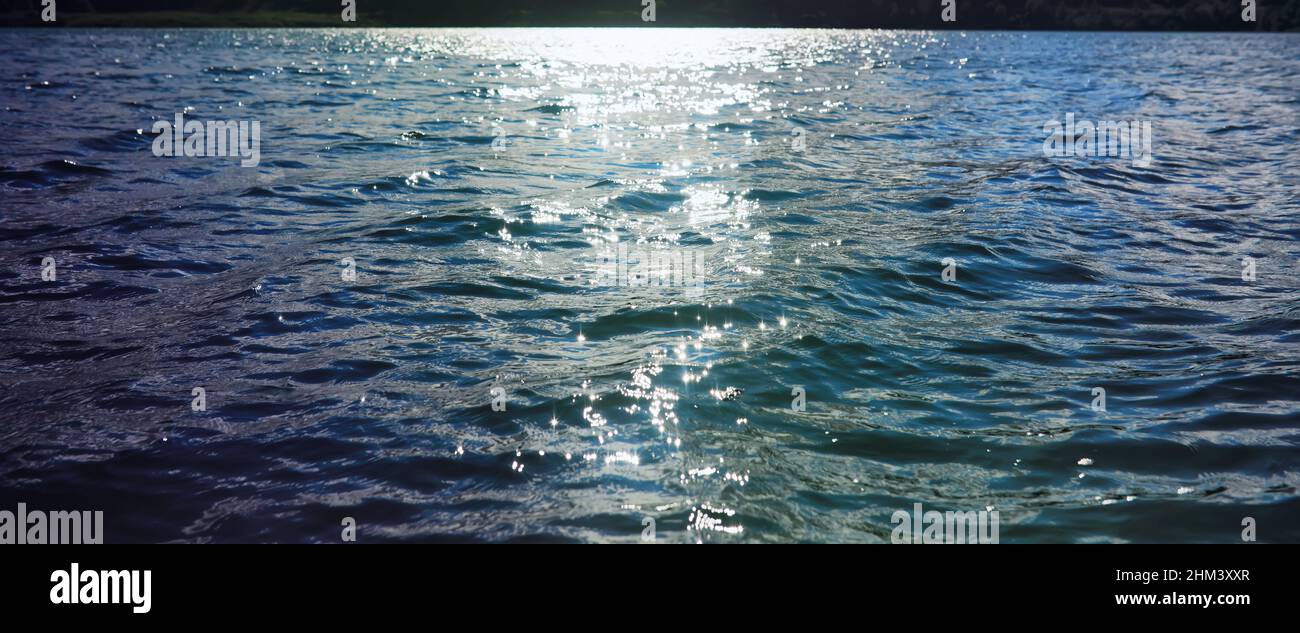 Water surface. The texture of the water. Waves on the lake windy ...
