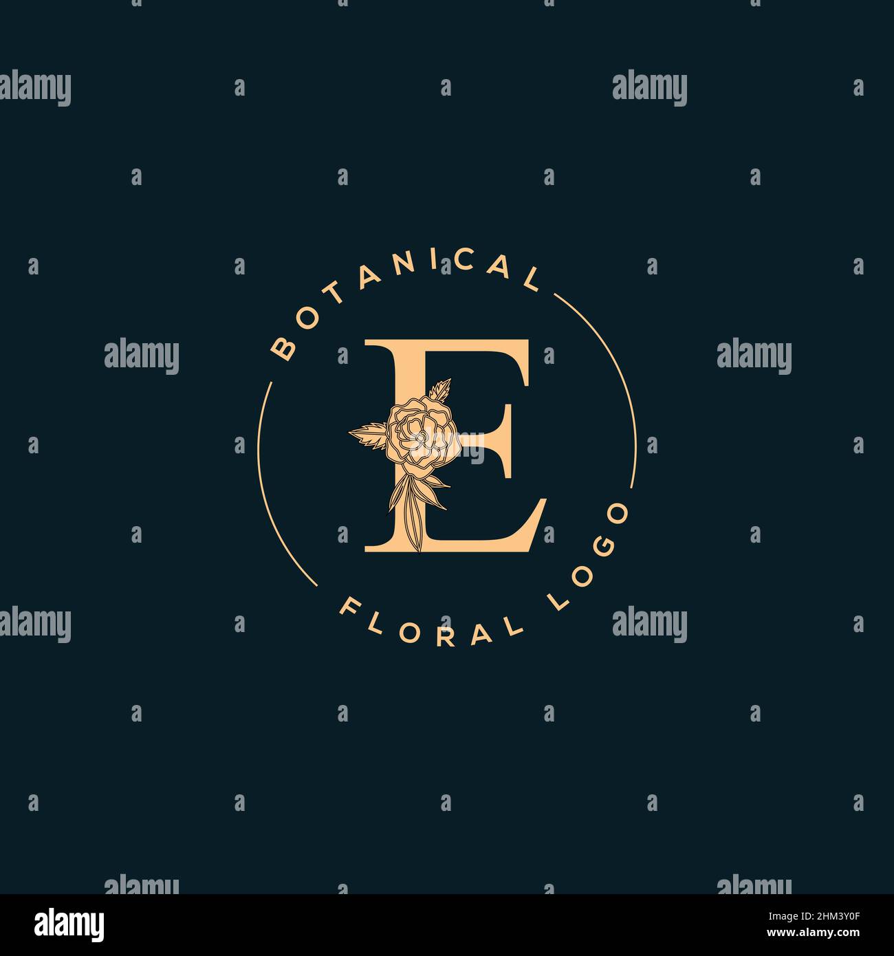 Initial E letter luxury beauty flourishes ornament monogram logo Stock ...