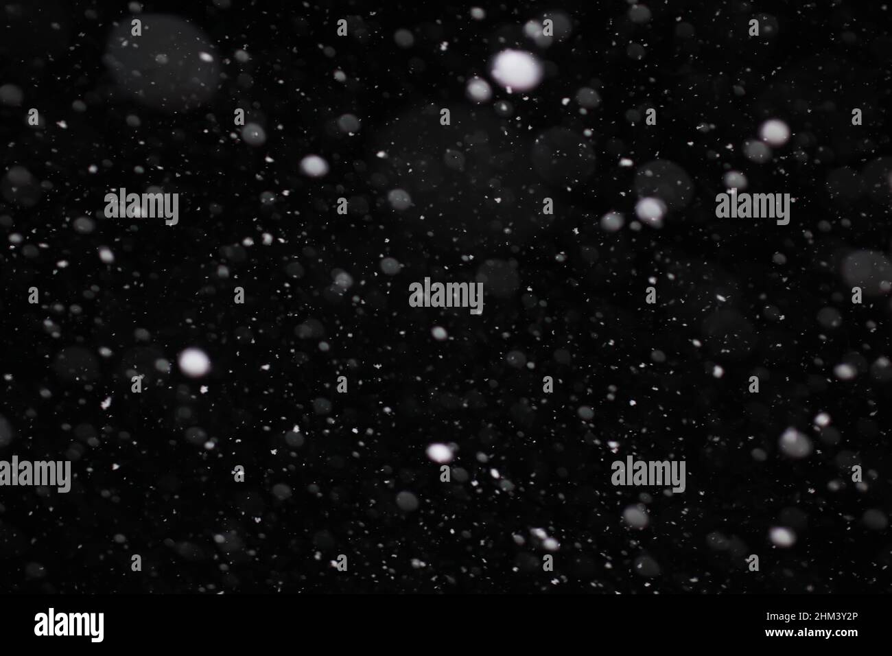 Snow on a black background. Snowflakes overlay. Snow background Stock ...