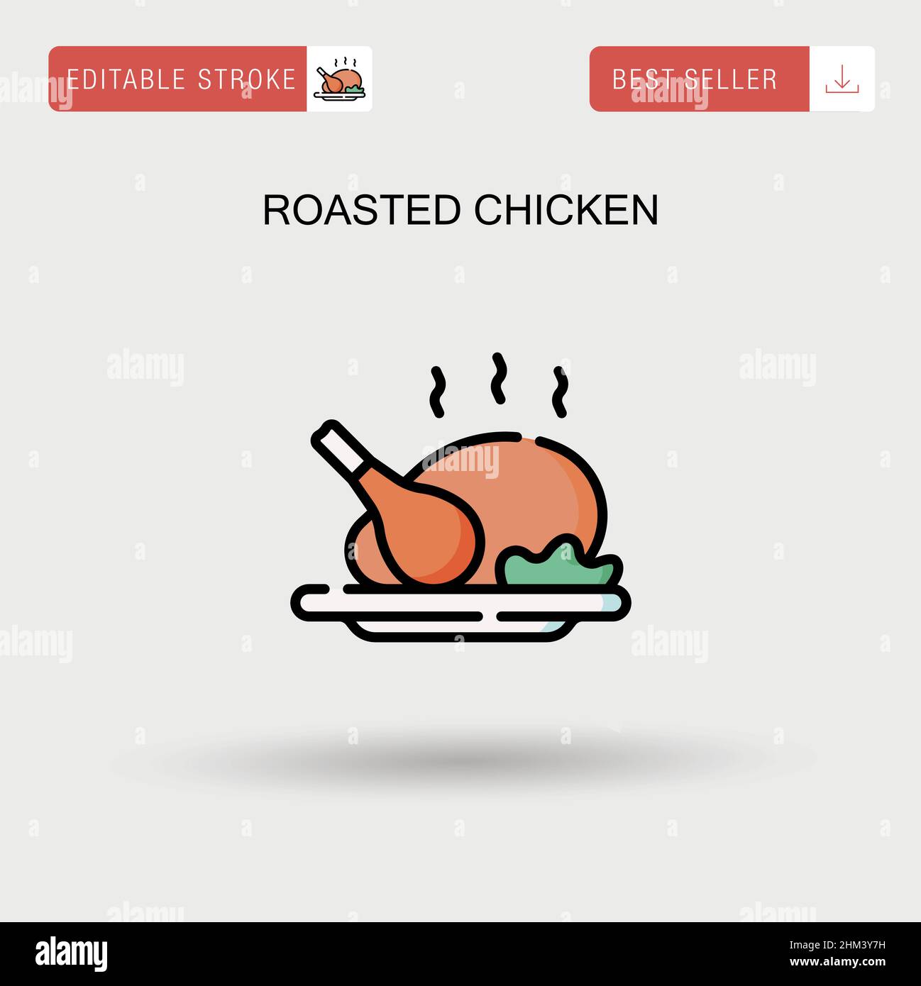 Roasted chicken Simple vector icon Stock Vector Image & Art - Alamy