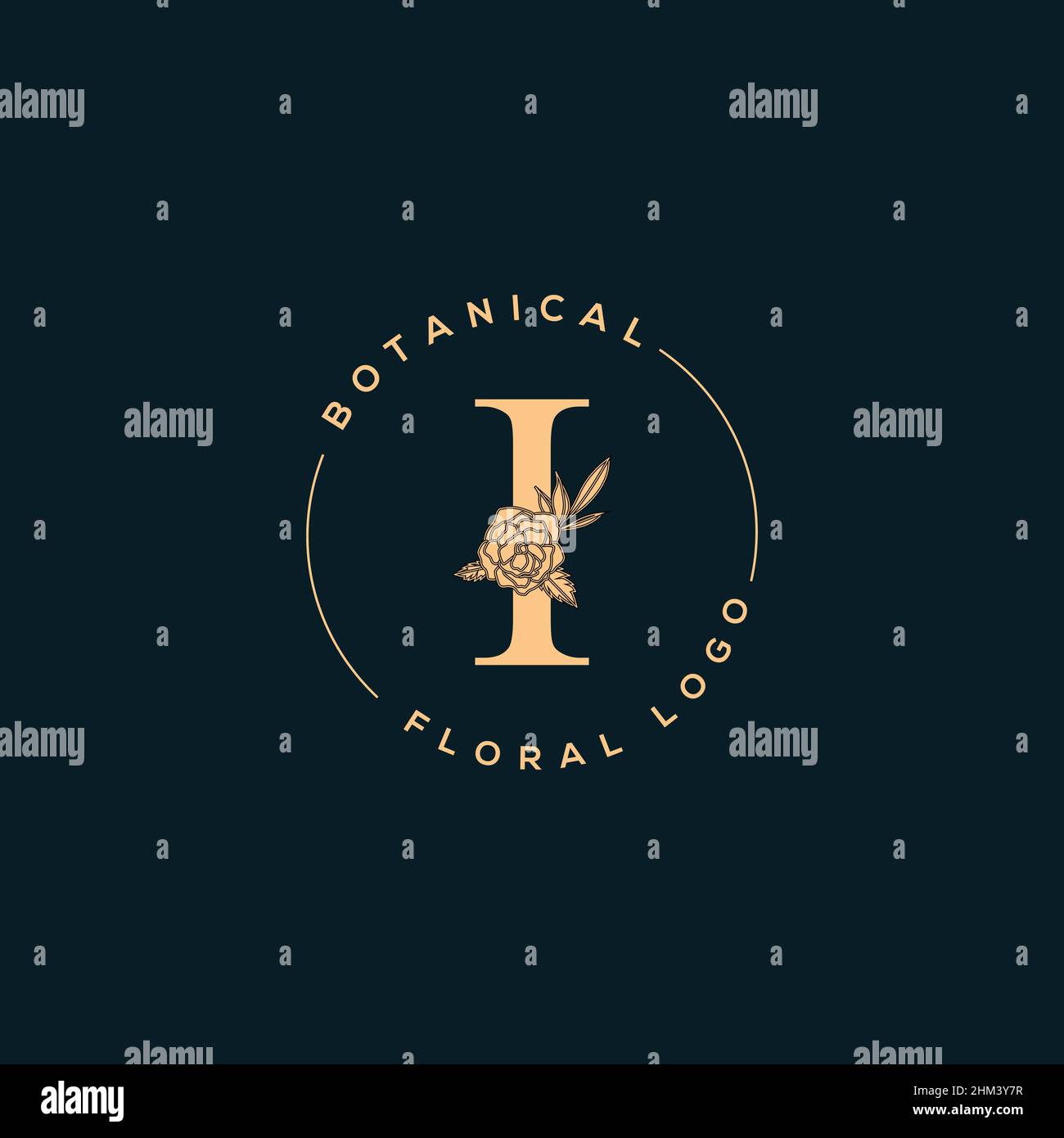 Initial I letter luxury beauty flourishes ornament monogram logo Stock ...