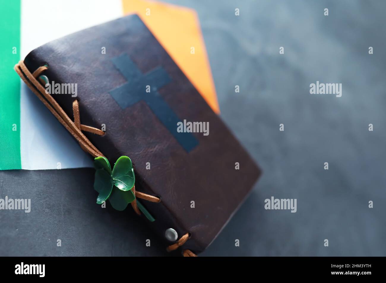 A leather-bound Bible on the table. Religious Christian Irish ...
