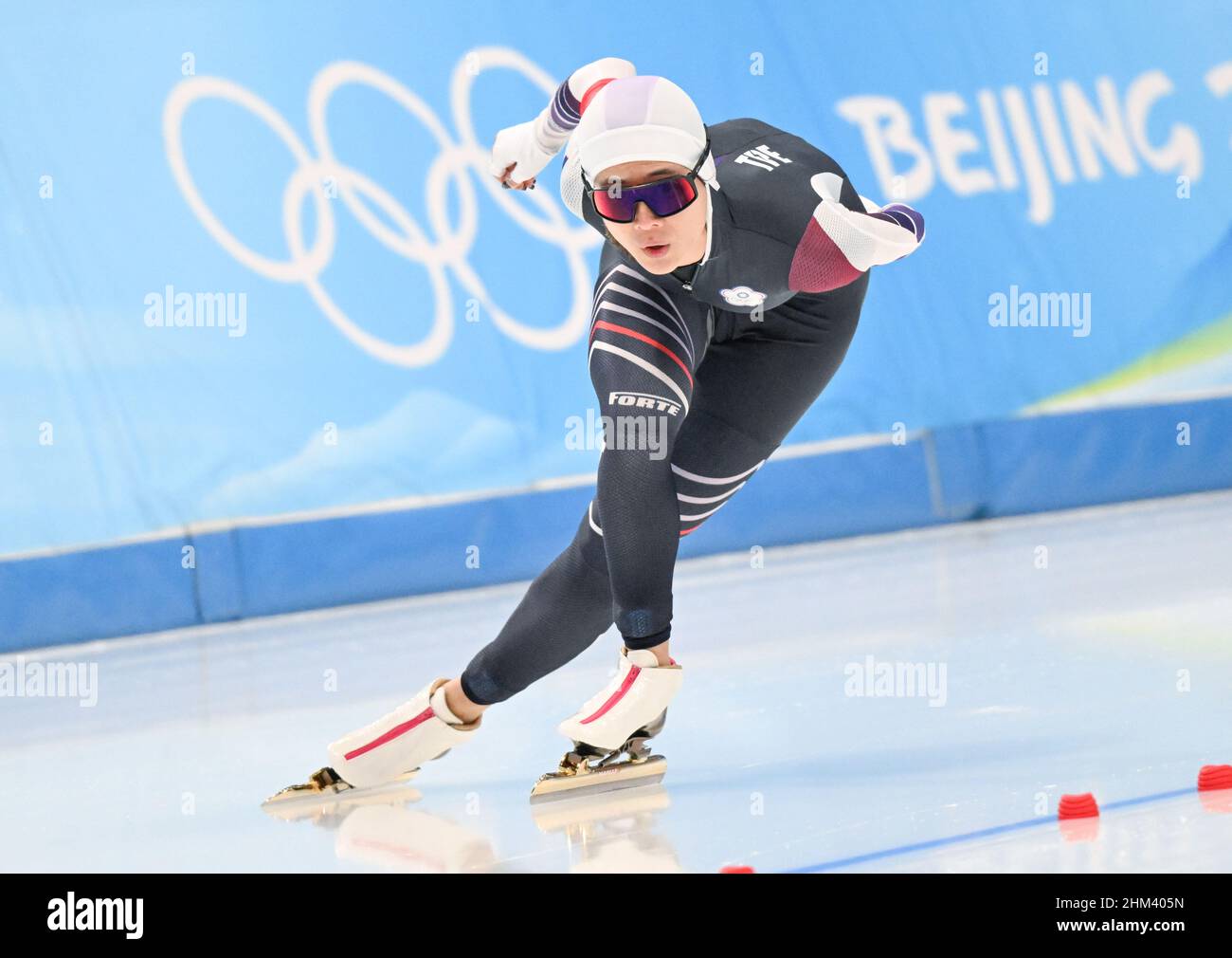 Beijing, China. 7th Feb, 2022. Huang Yu Ting of Chinese Taipei competes ...