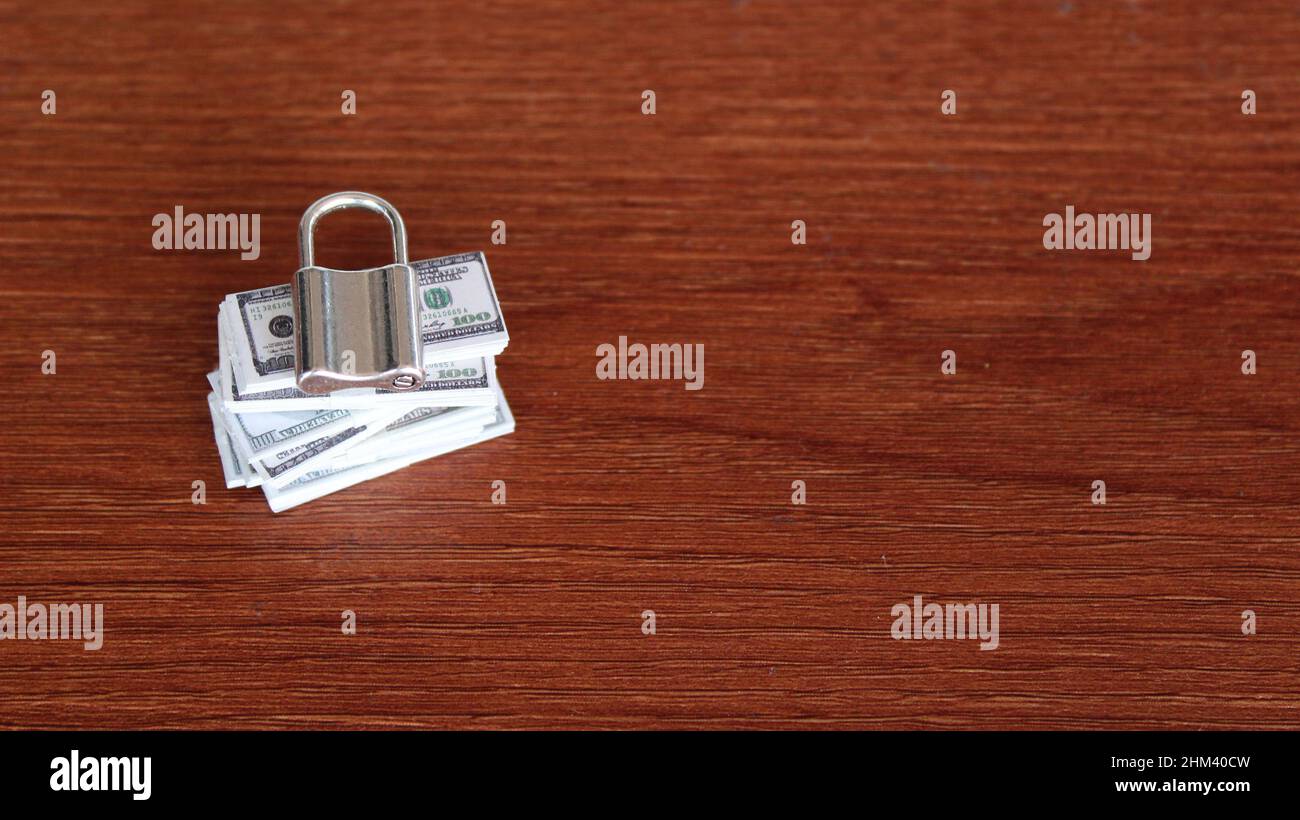 Security, financial protection and saving money concept. Stack of ...