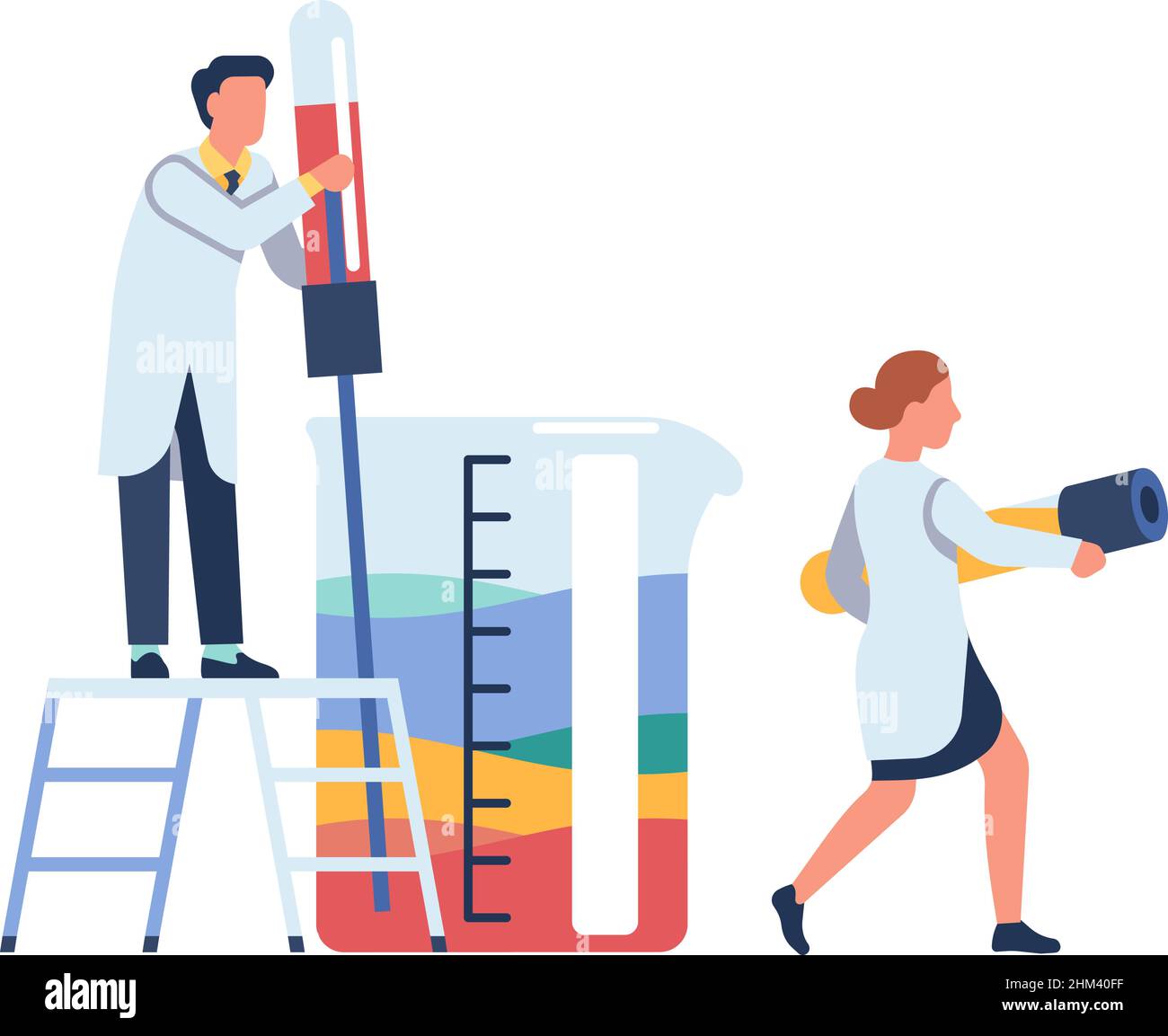 Man mixing chemicals in laboratory glass. Scientific test concept Stock ...
