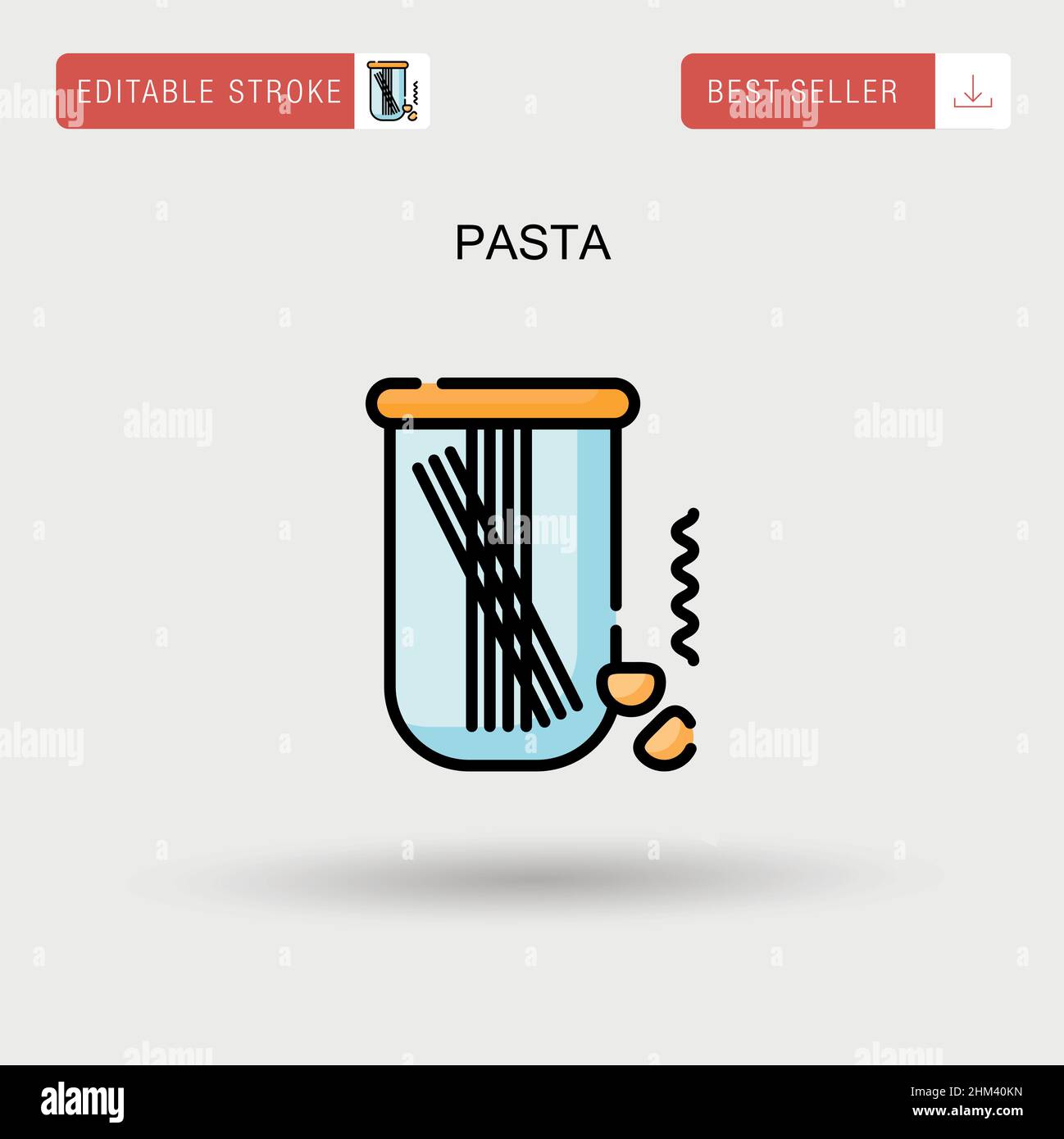 Vegetarian pasta spaghetti basil Stock Vector Images - Alamy