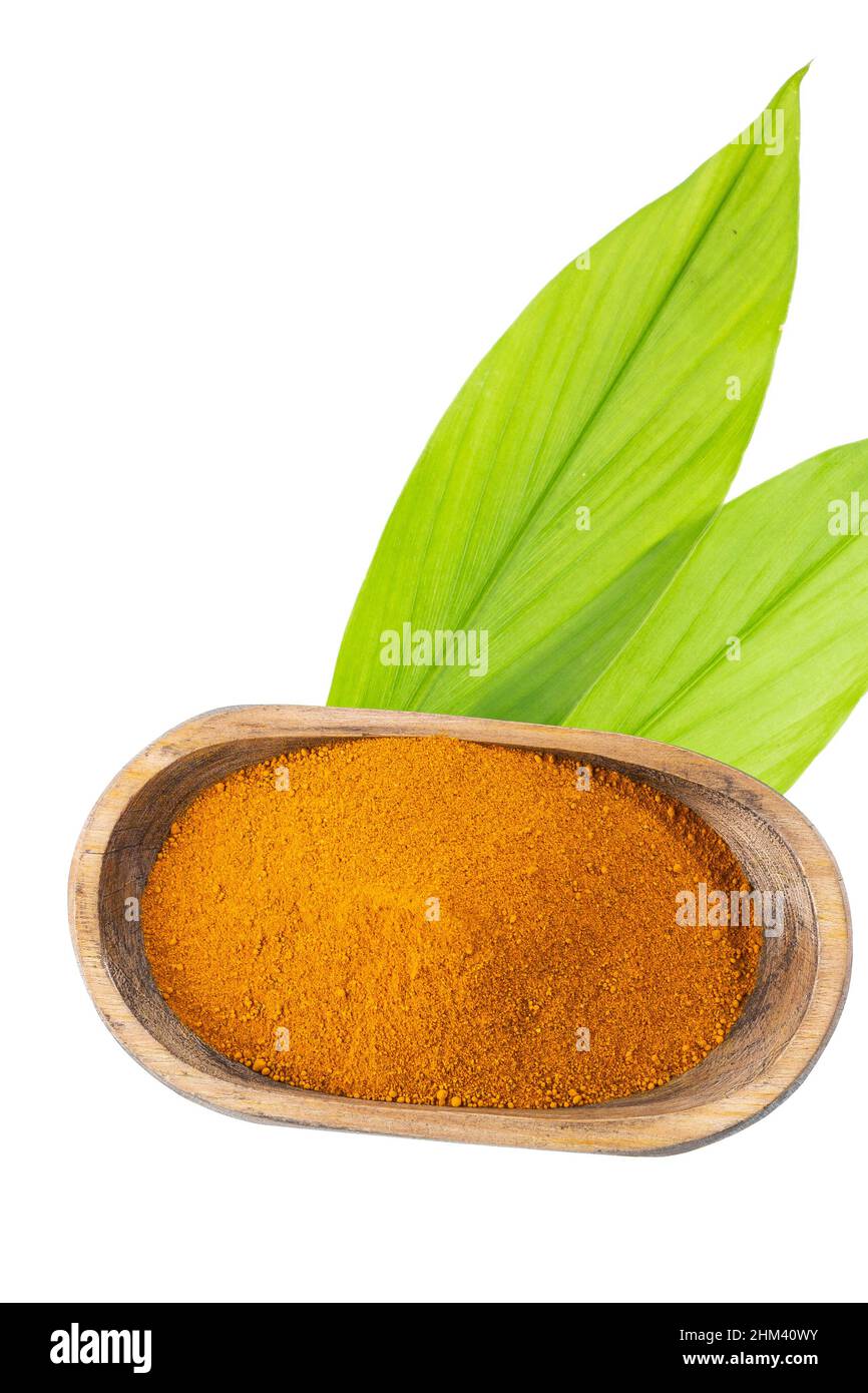 Organic Turmeric Powder - Curcuma Longa; Top View Stock Photo - Alamy
