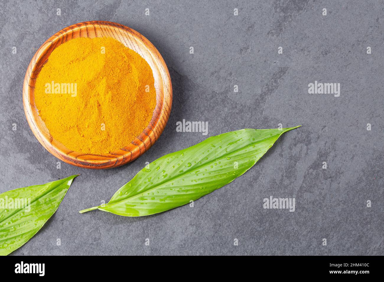 Organic Turmeric Powder - Curcuma Longa; Top View Stock Photo - Alamy