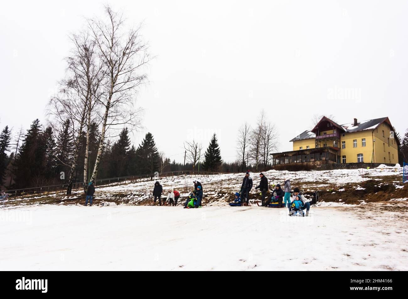 People and snow in the winter Stock Photo - Alamy