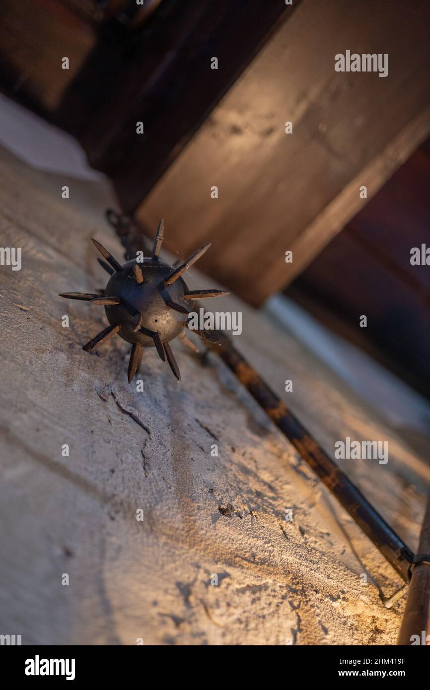 Knight cavalier armor morningstar morgenstern Stock Photo - Alamy
