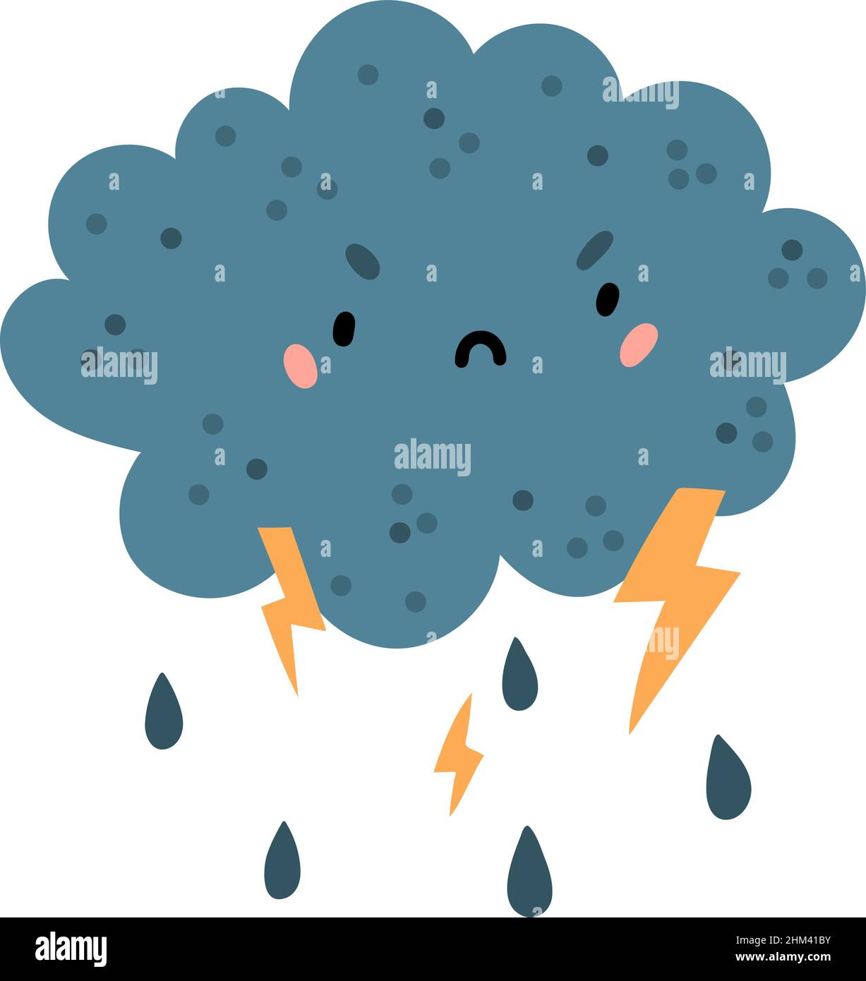 Thunderstorm icon. Angry cloud with lightning and thunder Stock Vector ...
