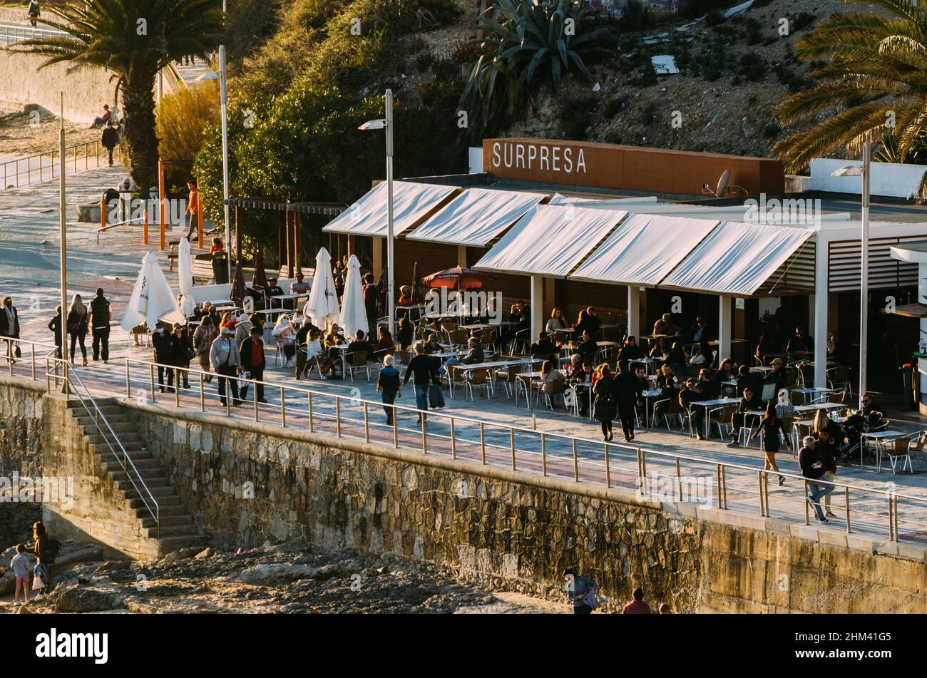 Cascais, Portugal - February 5, 2022: High perspective view of people ...