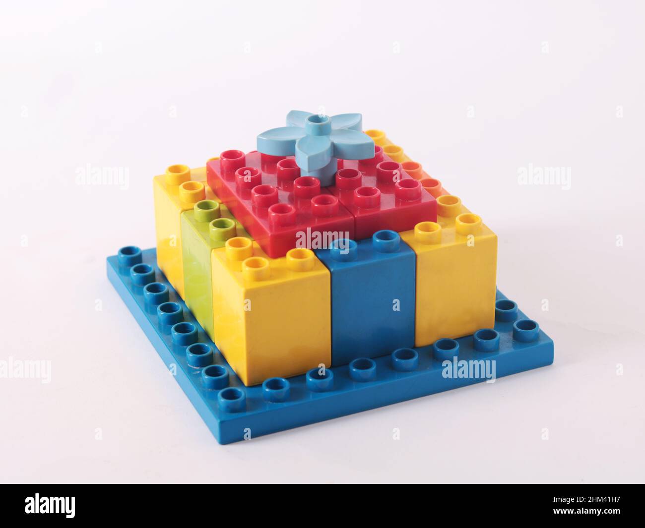 Playing brick, conceptual images for present, birthday, gift. white ...