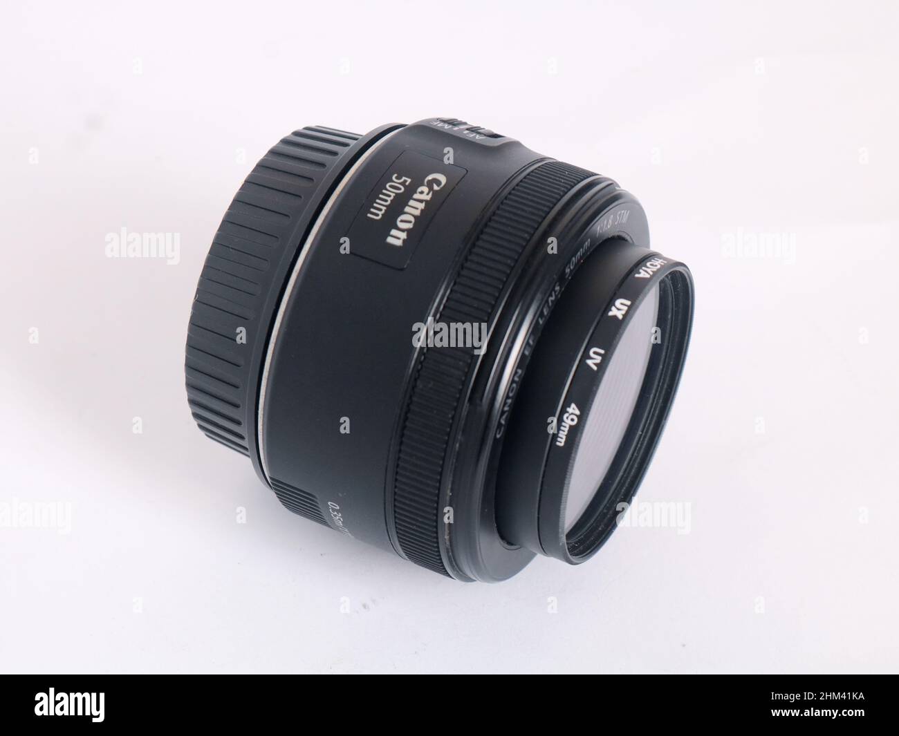 Canon lens 50mm 1.4, DSLR Camera on white background Stock Photo - Alamy