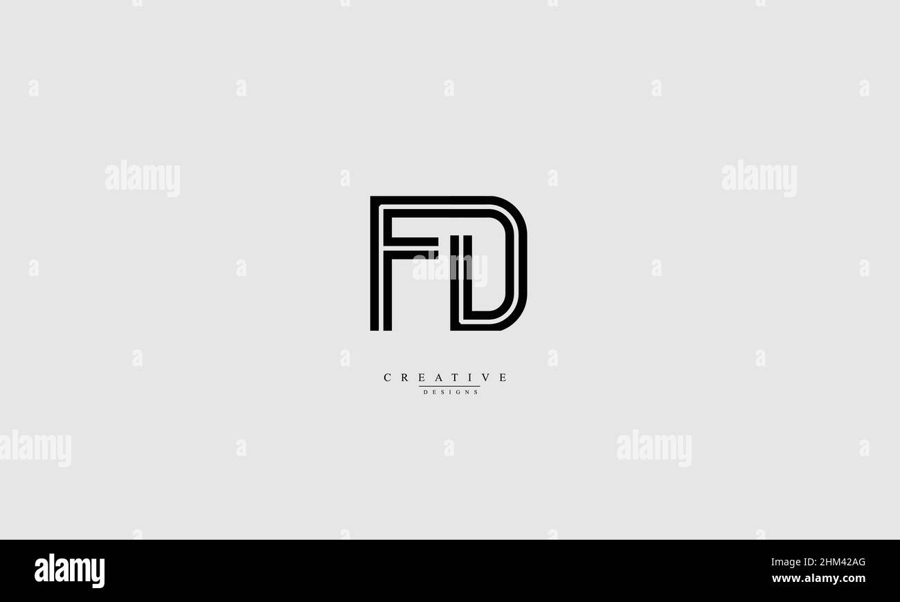 Alphabet letters Initials Monogram logo FD DF F D Stock Vector Image ...
