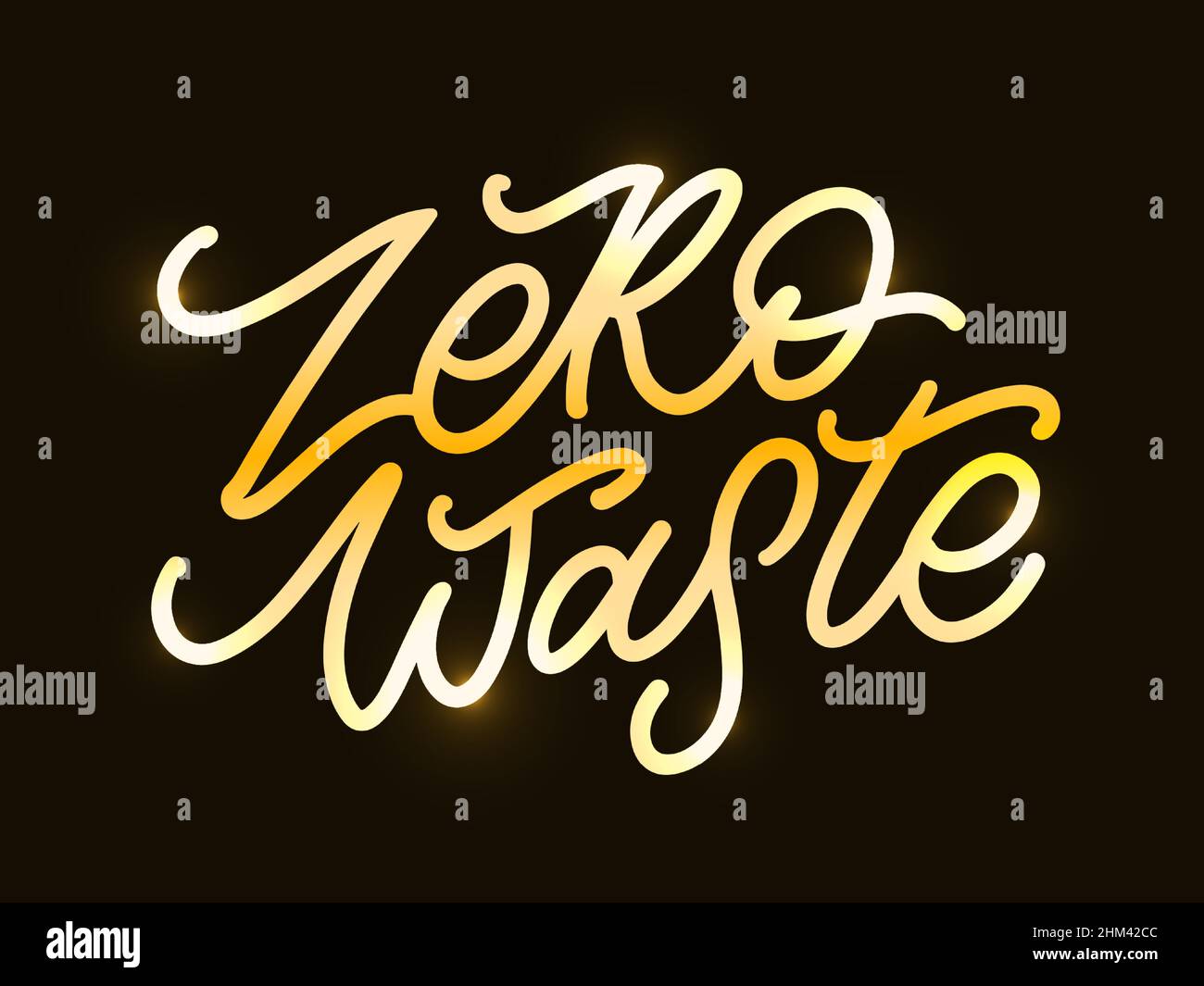 Concept Zero Waste handwritten text title sign. Vector Stock Vector ...